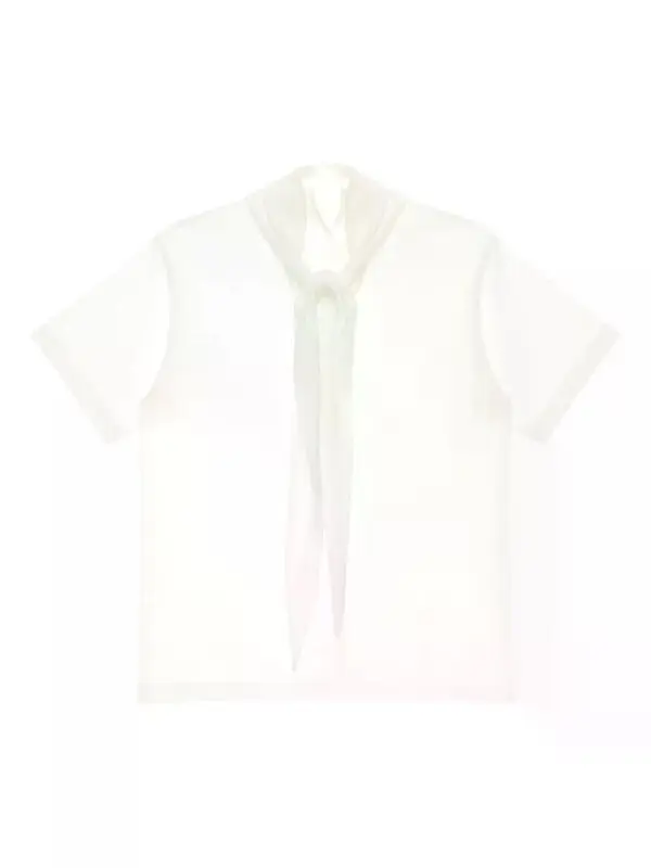 Carven Cotton T-shirt With Scarf Collar - White
