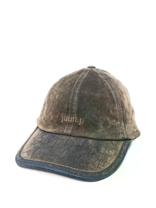 JUUN.J Acid-wash Denim Cap - Brown
