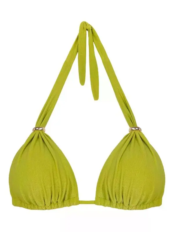 LENNY NIEMEYER Halter-neck Bikini Top With Ring Detail - Green