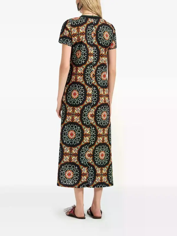 La DoubleJ Sporty Swing Short-sleeve Midi Dress - Black