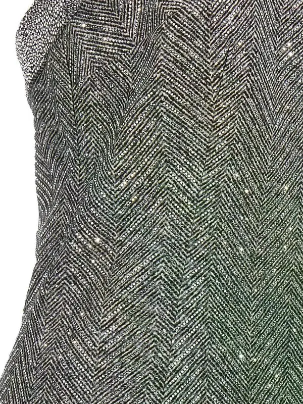 Ermanno Scervino Rhinestone-embellished Herringbone Maxi Dress