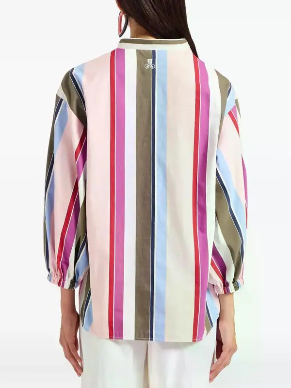 La DoubleJ Jackie Striped Balloon-sleeve Blouse