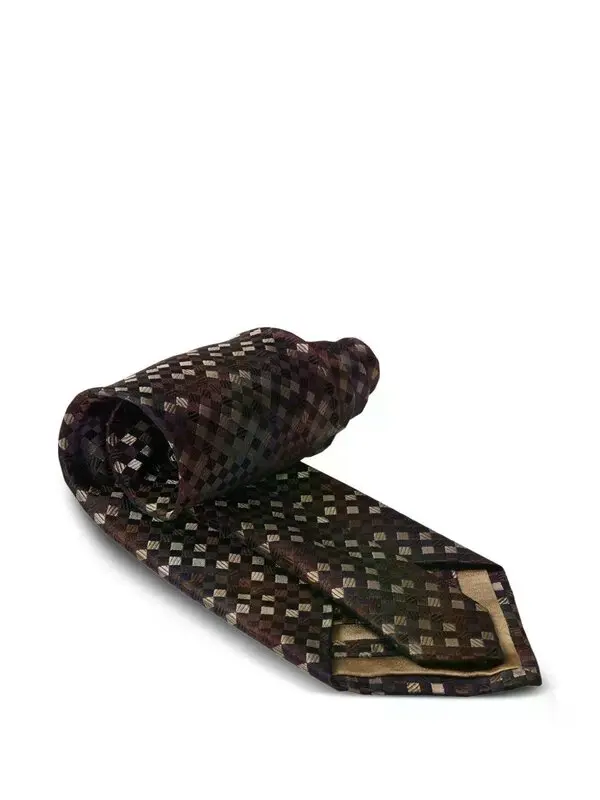 ZILLI Diamond-grid Silk Neck Tie