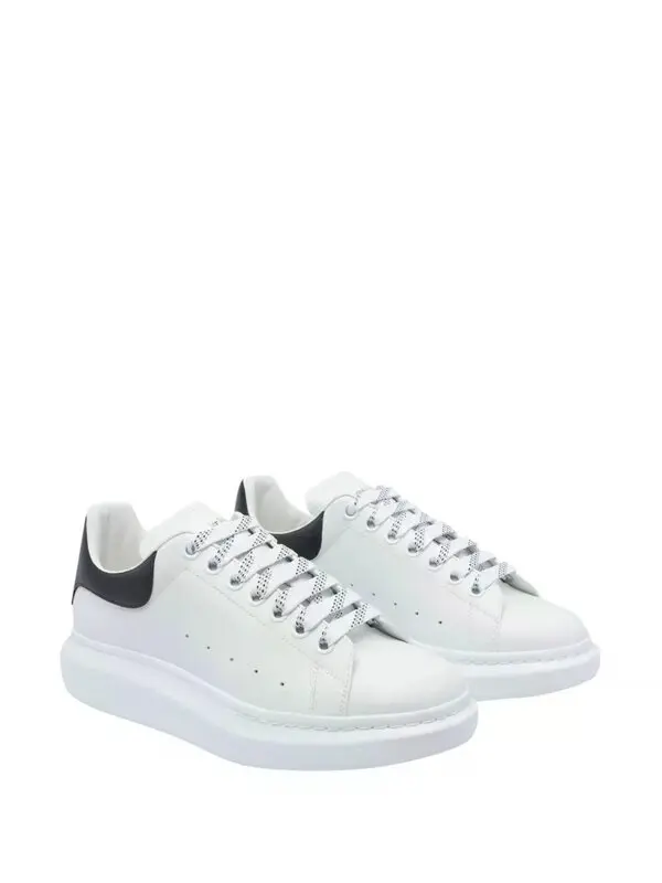 Alexander McQueen Oversized Leather Lace-up Sneakers - White