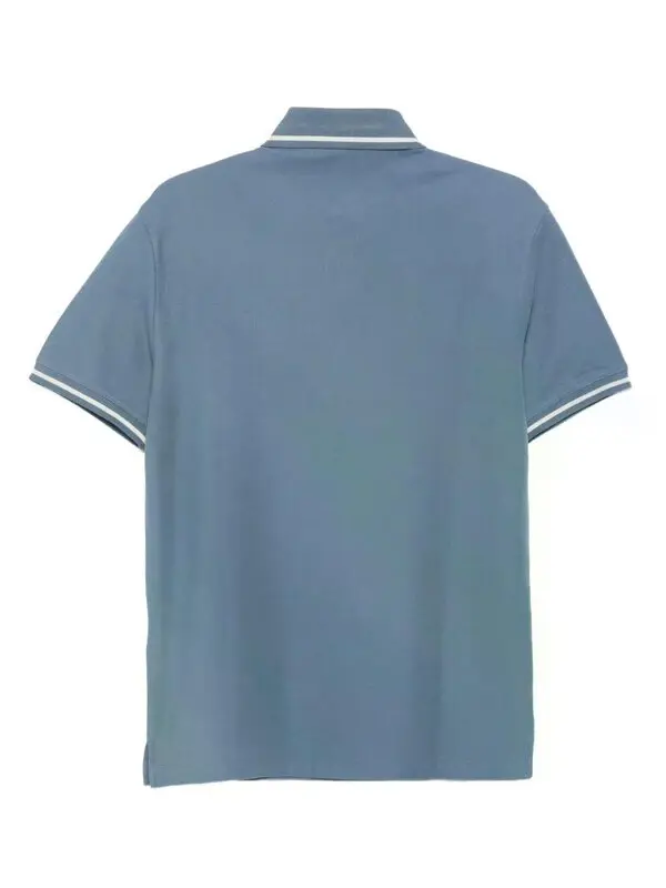 Emporio Armani Tipped-collar Cotton Polo Shirt - Blue