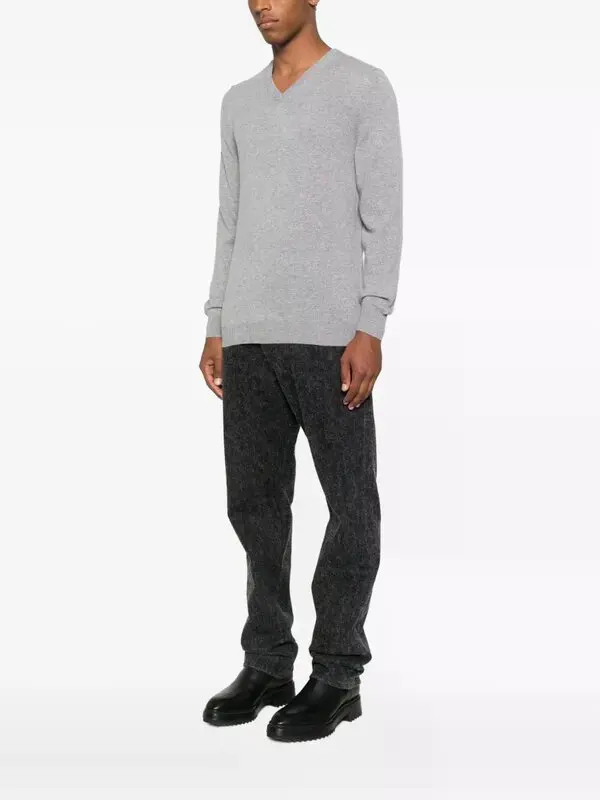 Fedeli V-neck Cashmere Sweater - Grey