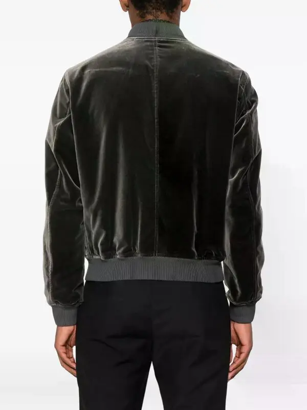 TOM FORD Velvet Zip-front Bomber Jacket - Grey