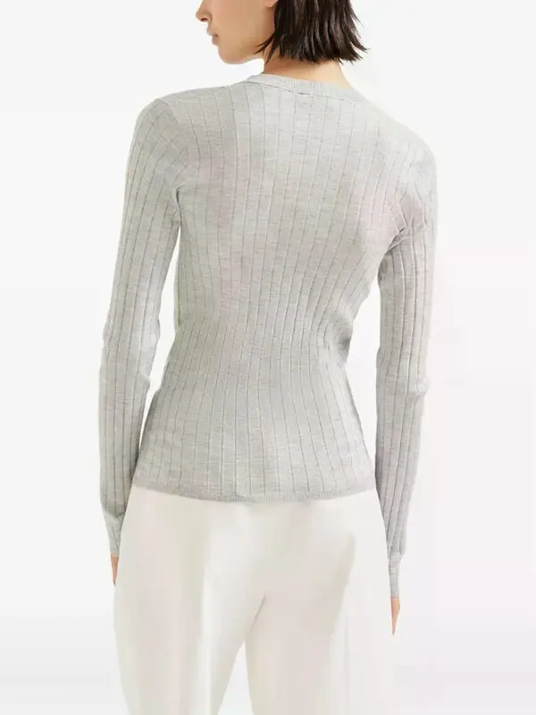 Brunello Cucinelli Ribbed V-neck Top