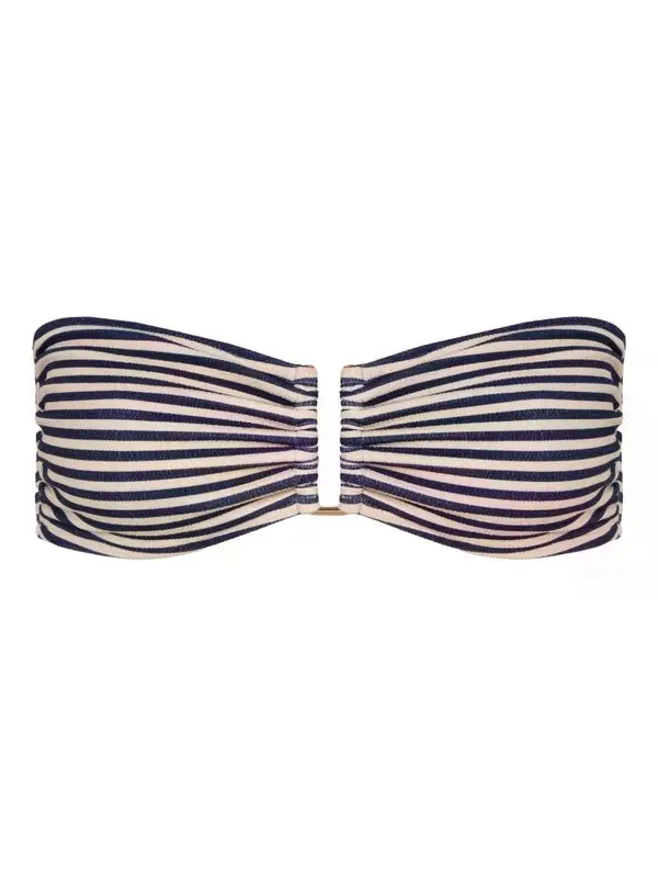 LENNY NIEMEYER Rita Striped Bandeau Bikini Top - Blue