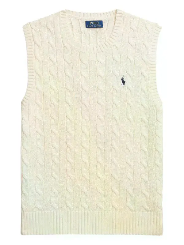 Polo Ralph Lauren Cable-knit Sleeveless Vest - White