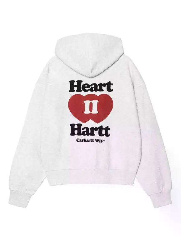 Carhartt Work In Progress Heart-Logo Zip-Up Hoodie - Grey