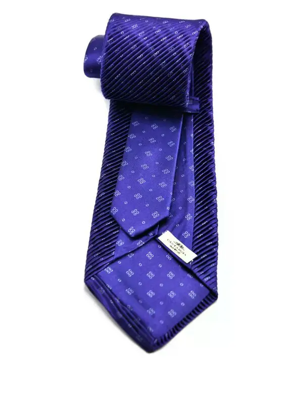 CASTANGIA Patterned Silk Neck Tie - Purple