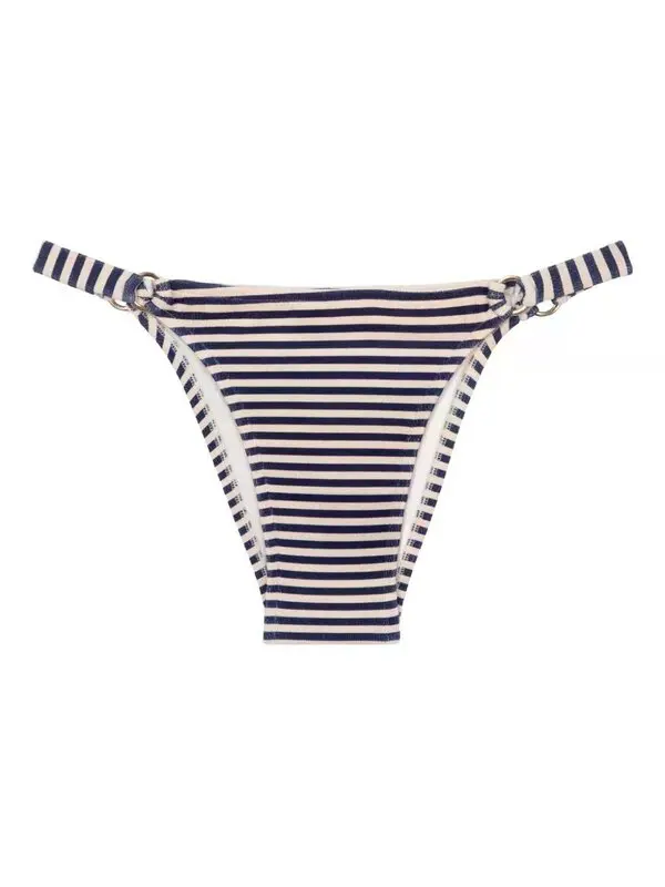 LENNY NIEMEYER Striped Ring-detail Bikini Bottom - Blue
