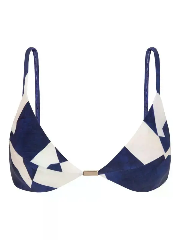 LENNY NIEMEYER Abstract-print Bikini Top - White
