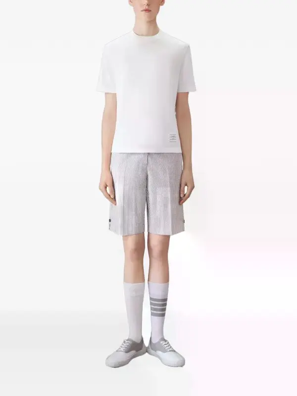 Thom Browne 4-bar Stripe-detail T-shirt - White