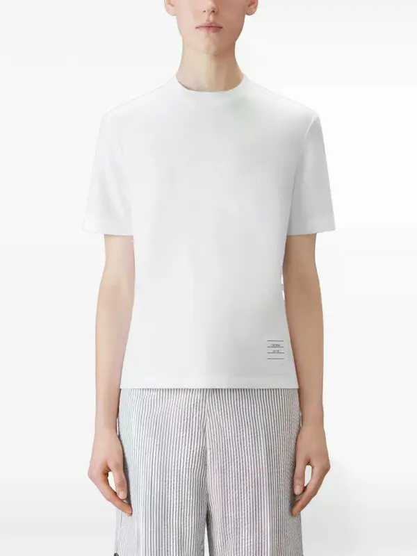 Thom Browne 4-bar Stripe-detail T-shirt - White