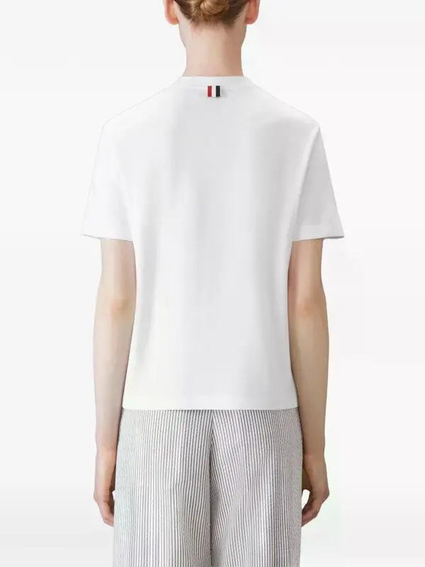 Thom Browne 4-bar Stripe-detail T-shirt - White