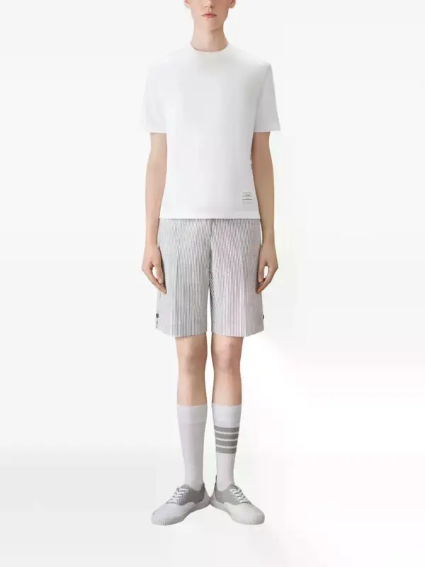 Thom Browne 4-bar Stripe-detail T-shirt - White