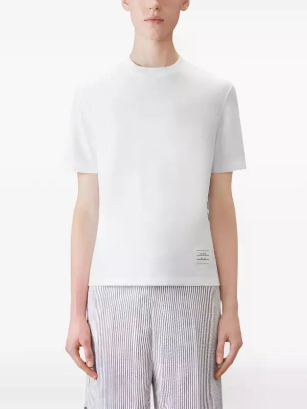 Thom Browne 4-bar Stripe-detail T-shirt - White