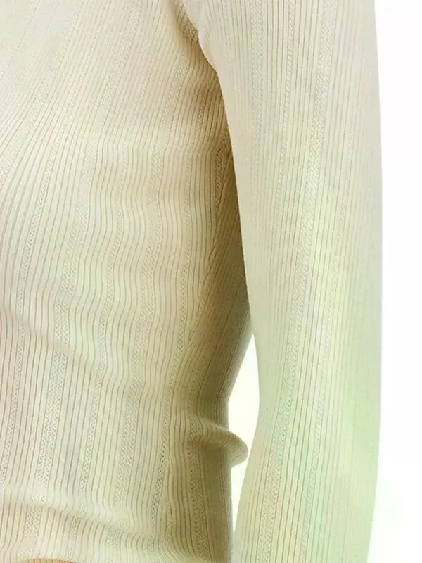 Elisabetta Franchi Chain-detail Ribbed Sweater - Neutrals