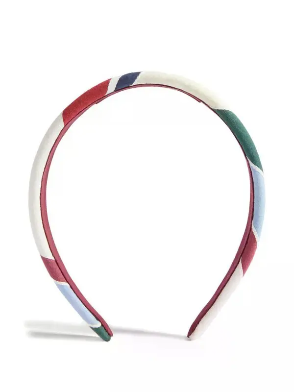 La DoubleJ Striped Headband - White