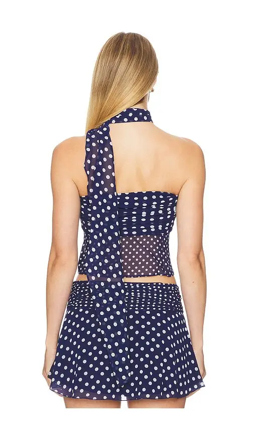 GUIZIO Chiffon Wrap Around Top With Attached Scarf