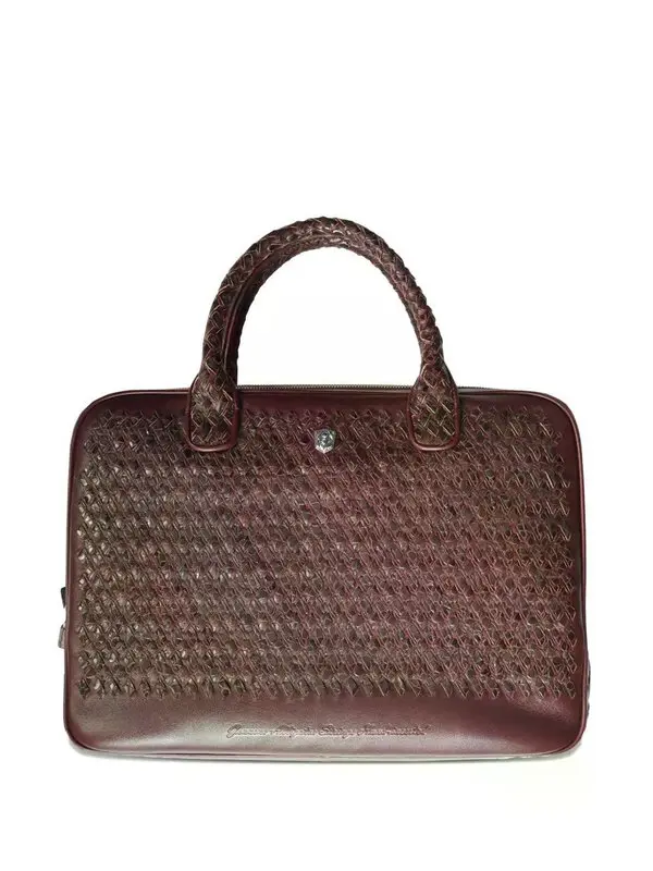 LARDINI Woven Leather Laptop Bag