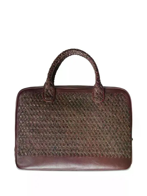 LARDINI Woven Leather Laptop Bag