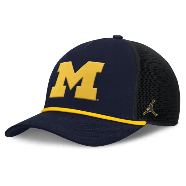 JORDAN Michigan Primetime Rise College Trucker Adjustable Hat - Blue