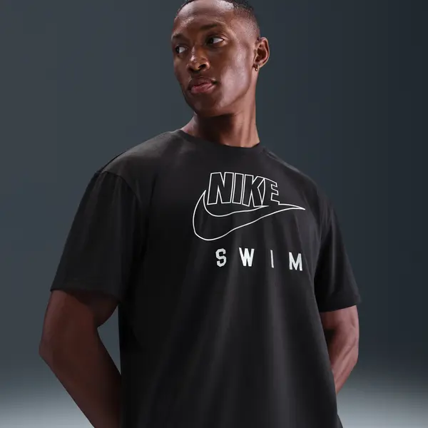 Nike Swim Swoosh Hydroguard Short-sleeve Top - Black
