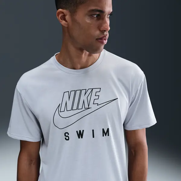 Nike Swim Swoosh Hydroguard Short-sleeve Top - Grey