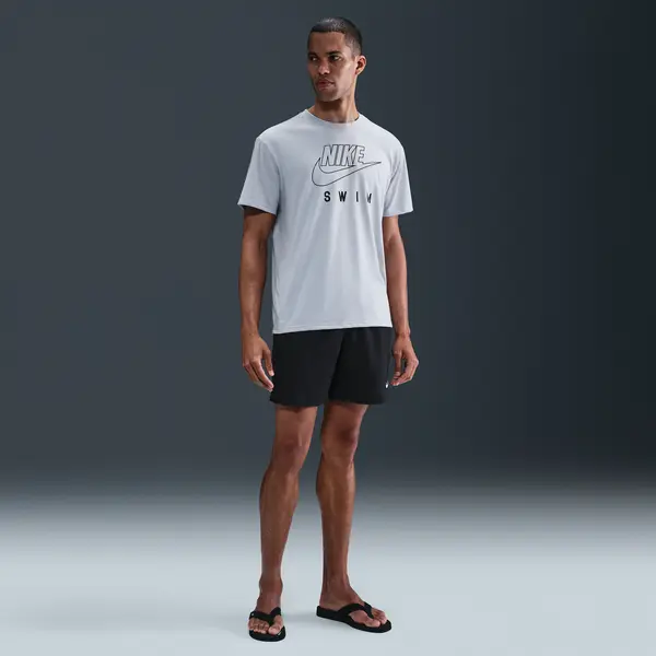 Nike Swim Swoosh Hydroguard Short-sleeve Top - Grey