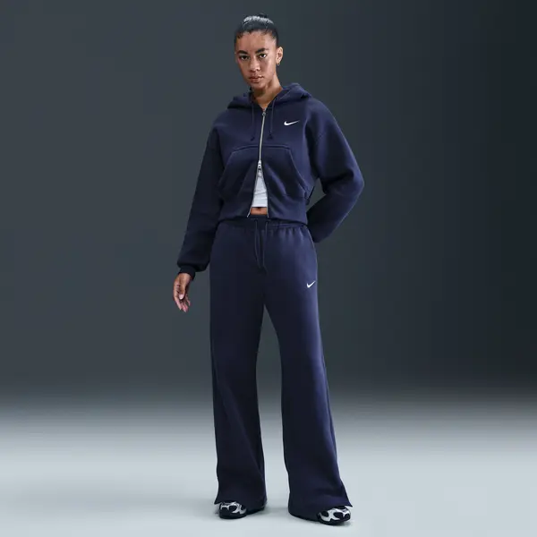 Nike Sportswear Phoenix Fleece High-waisted Wide-leg Pants - Blue