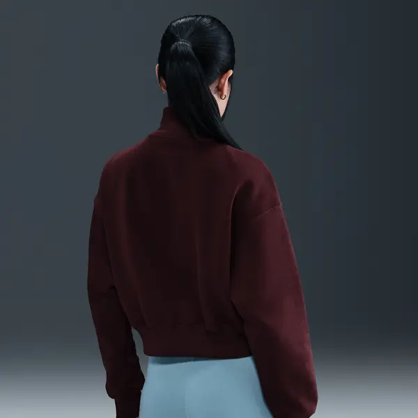 Nike Sportswear Phoenix Fleece 1/4-zip Cropped Sweatshirt - Red