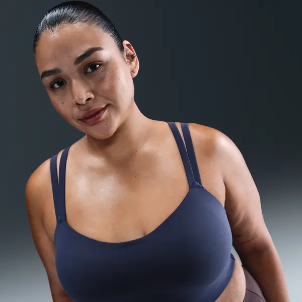 Nike Zenvy Strappy Light-support Padded Sports Bra - Blue