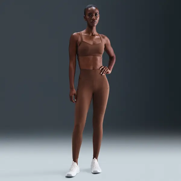 Nike One High-waisted 7/8 Leggings With Pockets - Brown