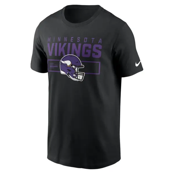 Nike Minnesota Vikings Helmet Essential Nfl T-shirt - Black