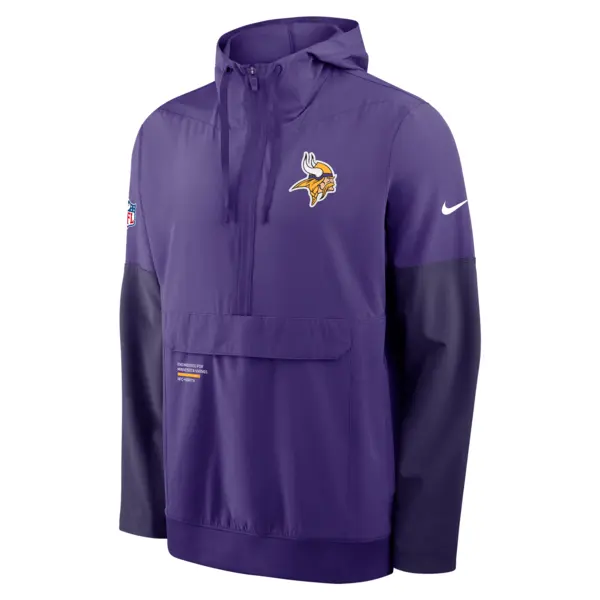 Nike Minnesota Vikings Well Rounded Anorak Nfl 1/2-zip Hooded Jacket - Purple