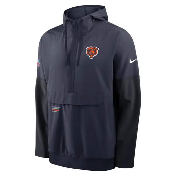 Nike Chicago Bears Nfl 1/2-zip Hooded Anorak Jacket - Blue