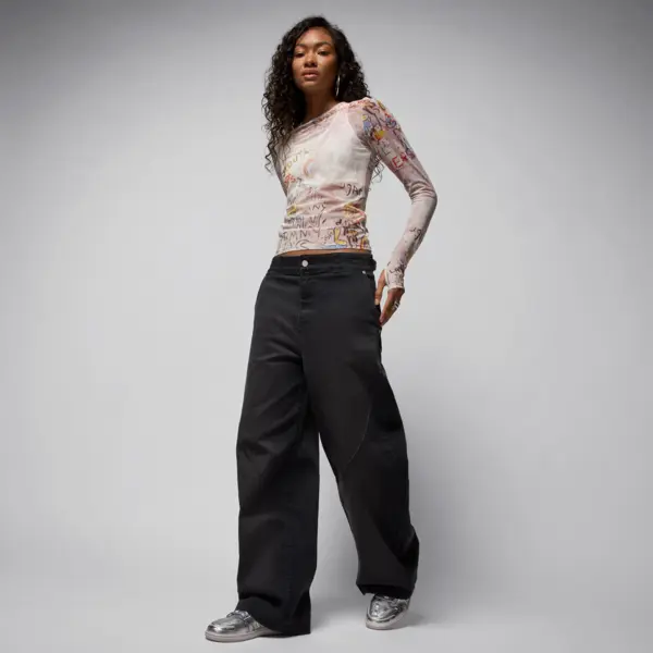 Jordan Flight '91 Wide-Leg Baggy Pants - Black | Editorialist