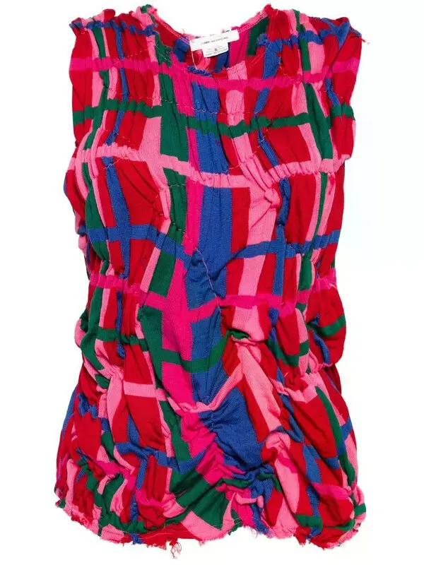 Comme Des Garçons Striped Knitted Asymmetric Vest