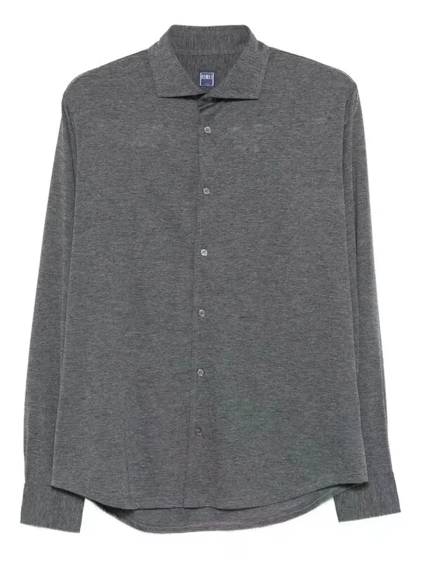 Fedeli Long-sleeve Wool Shirt - Grey