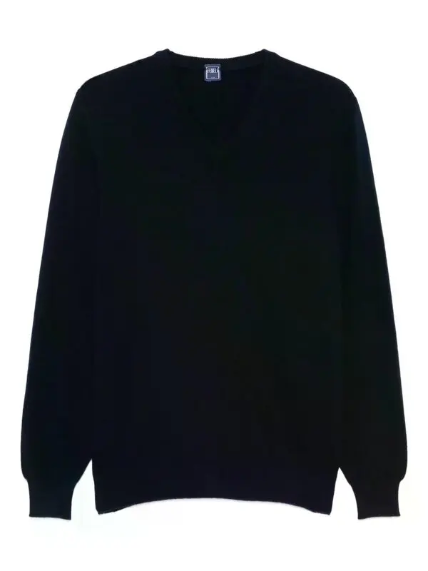 Fedeli V-neck Cashmere Sweater - Blue