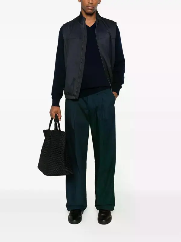 Fedeli V-neck Cashmere Sweater - Blue