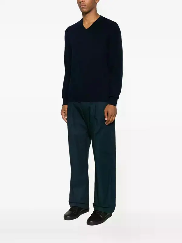 Fedeli V-neck Cashmere Sweater - Blue