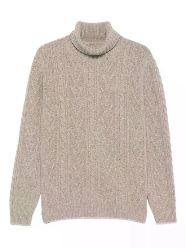 Fedeli Cable-knit Turtleneck Sweater - Neutrals