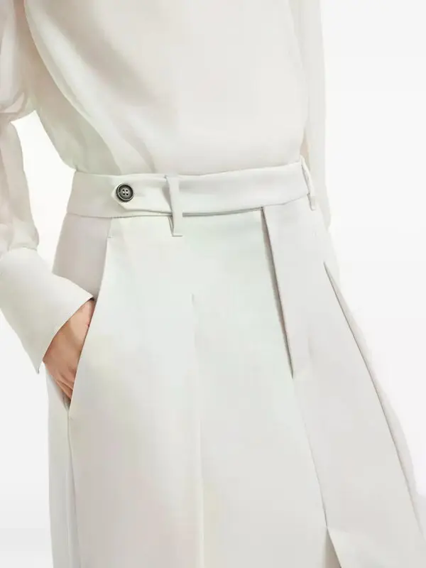 Brunello Cucinelli Pleated Front-split Maxi Skirt - White