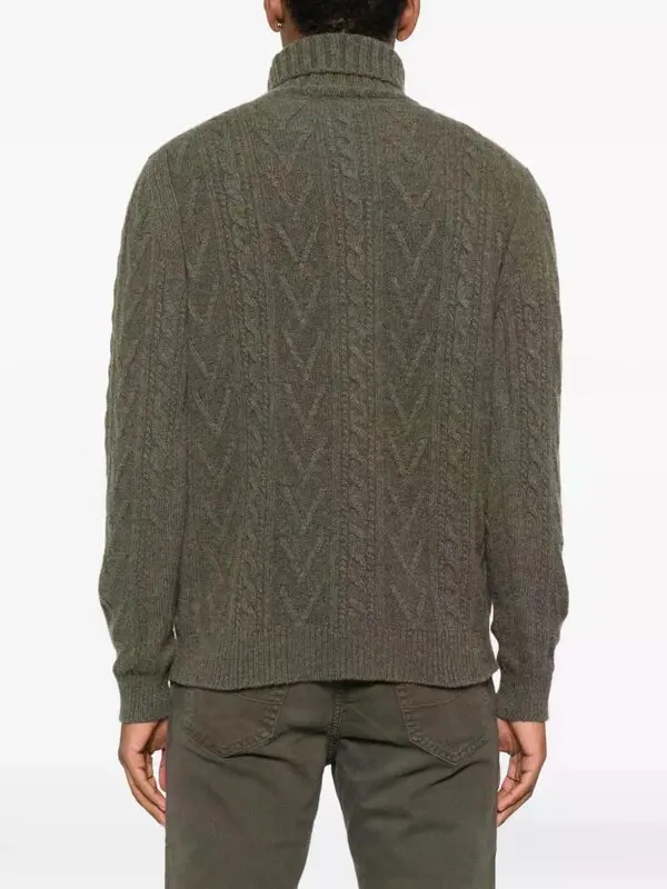 Fedeli Cable-knit Turtleneck Sweater - Green