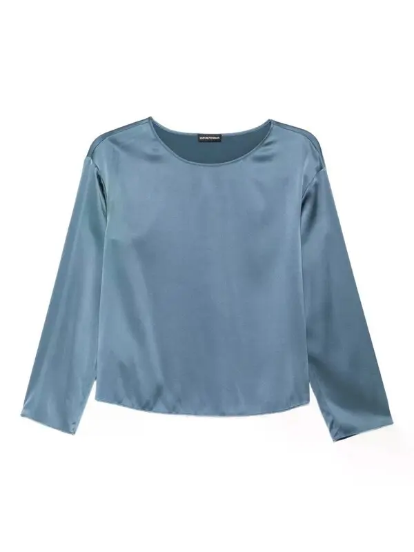 Emporio Armani Satin Three-quarter Sleeve Top