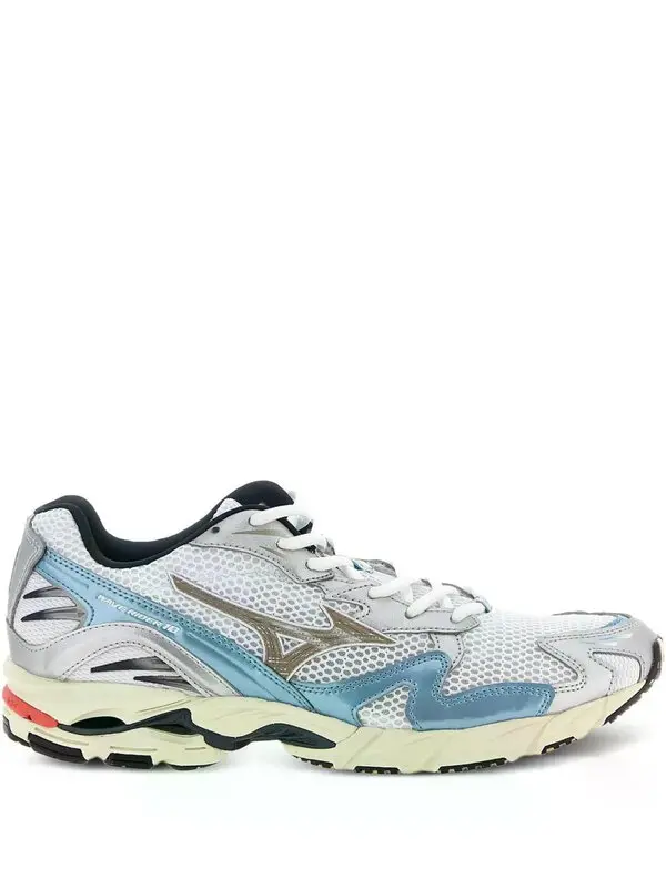 Mizuno Wave Rider Mesh-paneled Leather Trainers